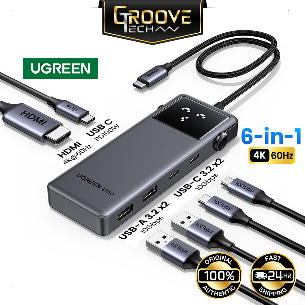 UGREEN UNO Robot 6 IN 1 USB C Hub Docking 4K 60Hz HDMI Display PD 100W ...
