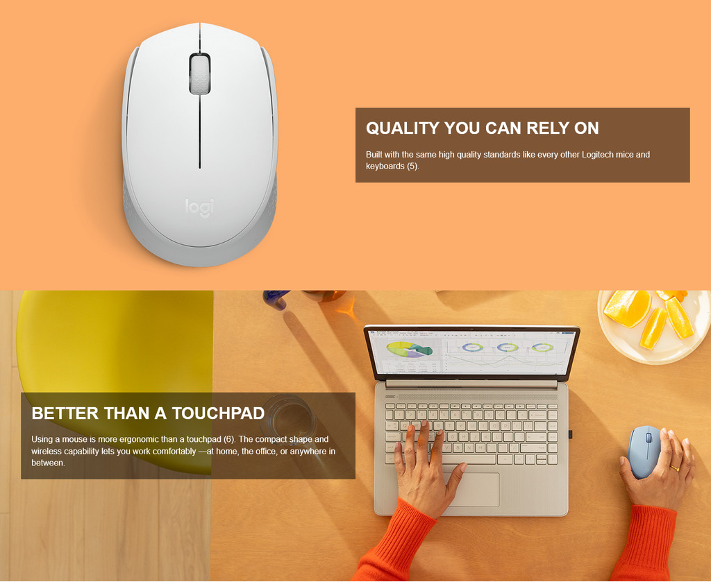 Logitech M170 Wireless Mouse 2.4GHz USB Nano Receiver Long Battery Life ...