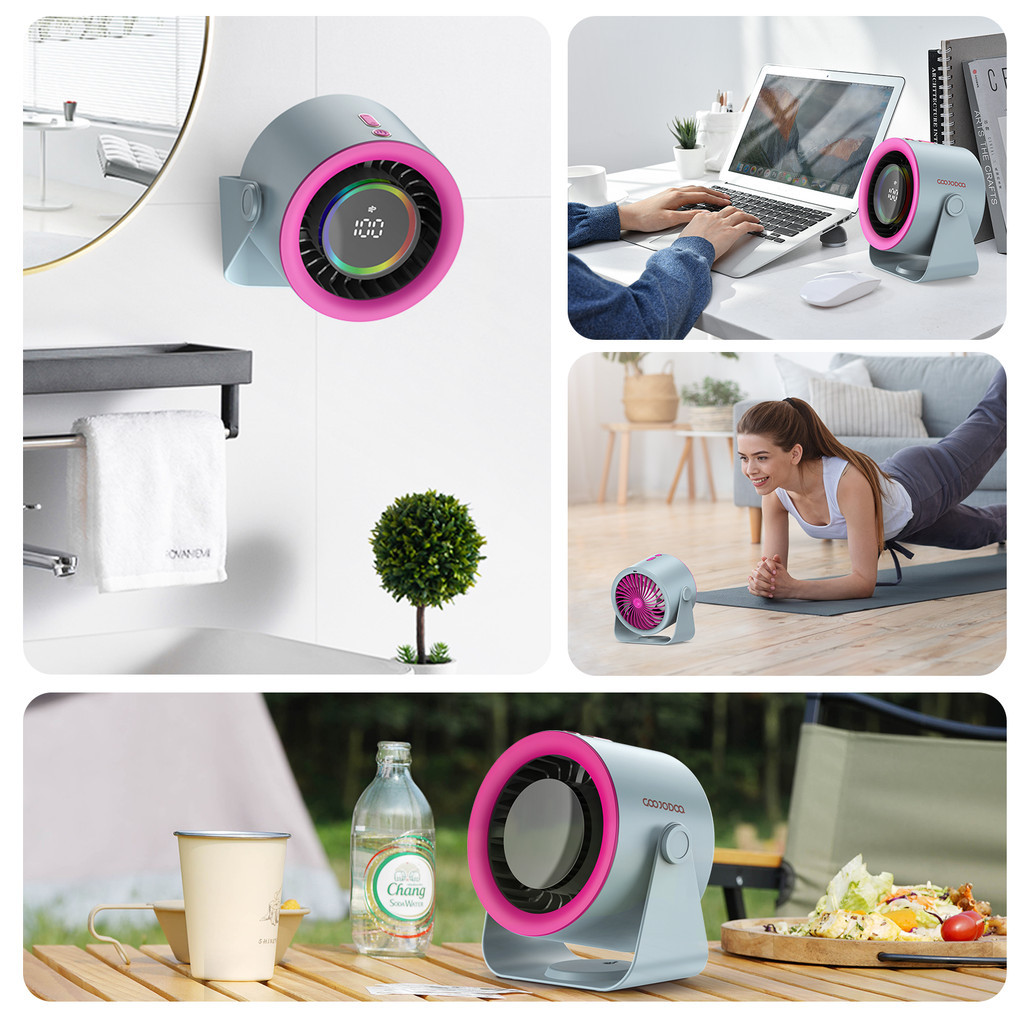 GOOJODOQ 2025 New High Speed Desktop Fan 100 Speed Digital LED Display ...