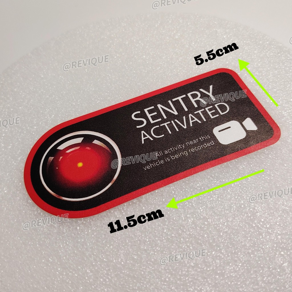 Sentry Mode Activated Car Sticker | Anti-theft video reminder sticker ...