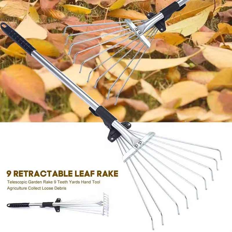Scalable Iron Rake Grass Rake Adjustable Metal Rake Pencakar Rumput ...