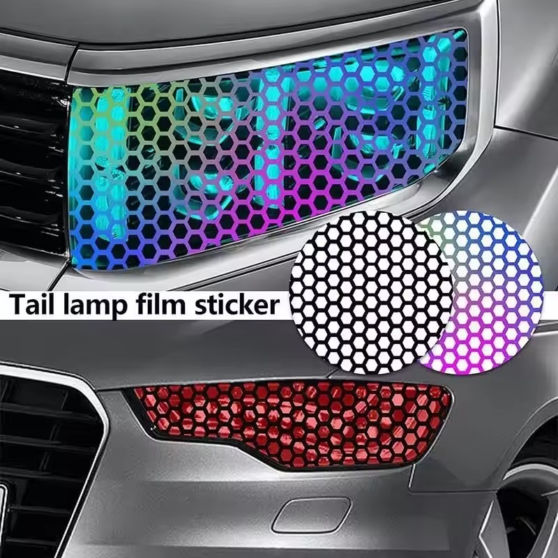 1-4 pcs Car Tail Light Lamp Stickers - Car Honeycomb Stickers ...