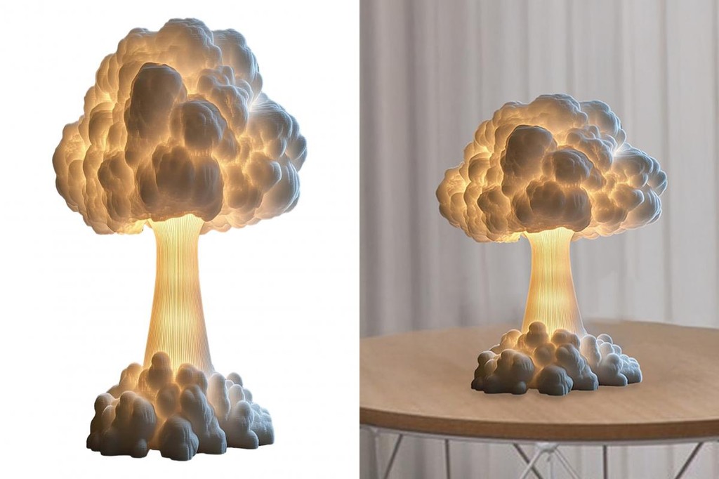 Unique Mushroom Cloud Lamp Mushroom Cloud Desk Lamp Handmade Nuclear ...