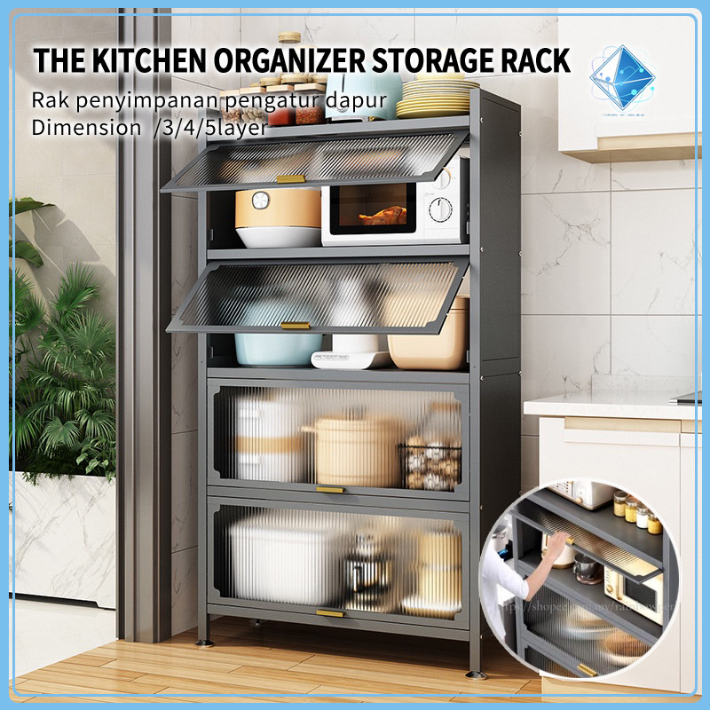 3/4/5layer Rak Dapur Kabinet Kitchen Organizer Storage Rack Microwave ...