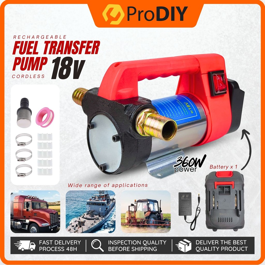 Rechargeable Fuel Transfer Pump 18V Cordless Pump Motor 360W Oil ...