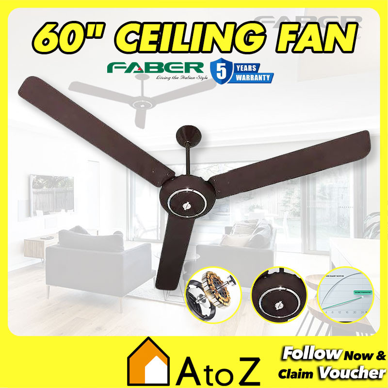 Faber 60 Inches Remote Control Blades 3 Ceiling Fan Multiple Speeds ...