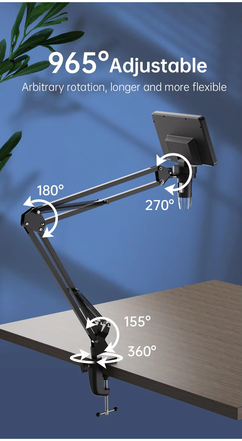 RIEVBCAU Flexible Microscope Arm Stand，Adjustable Metal Bracket Coin ...