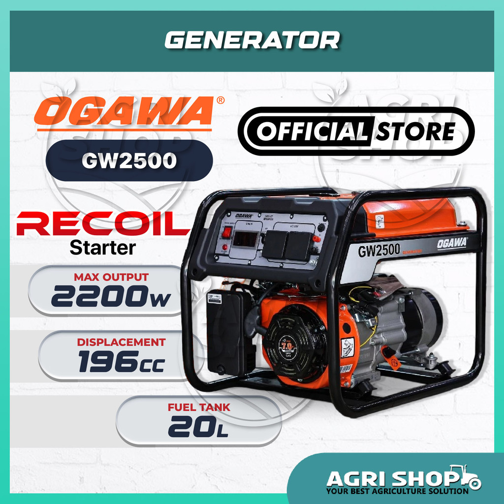 Agrishop OGAWA GW2500 Professional Gasoline Generator Petrol Genset ...