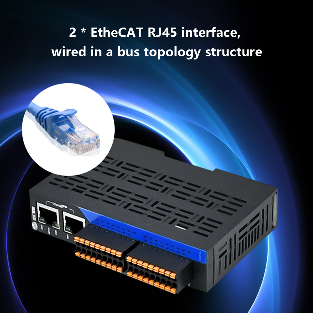 Bus Controller EtherCAT remote I/O module Ethernet communication analog PLC module 16 digital ...