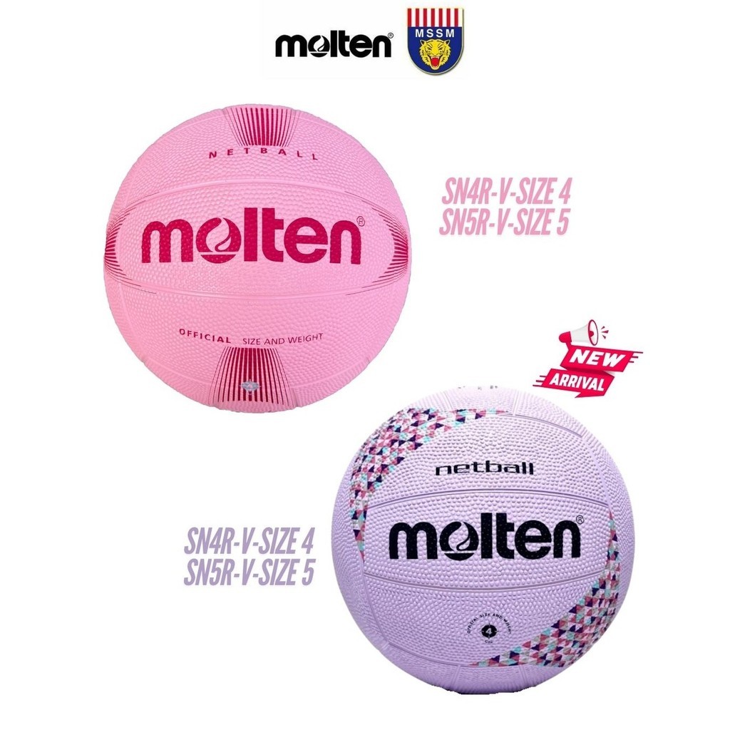 MOLTEN PINK NETBALL BALL SN4R (SIZE 4) / SN5R (SIZE 5) / BOLA SUKAN ...