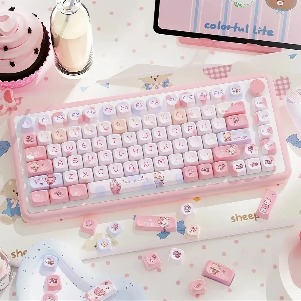 112-Keys Cartoon Keycap Set MoG height Stress Relief Personalized Gift ...