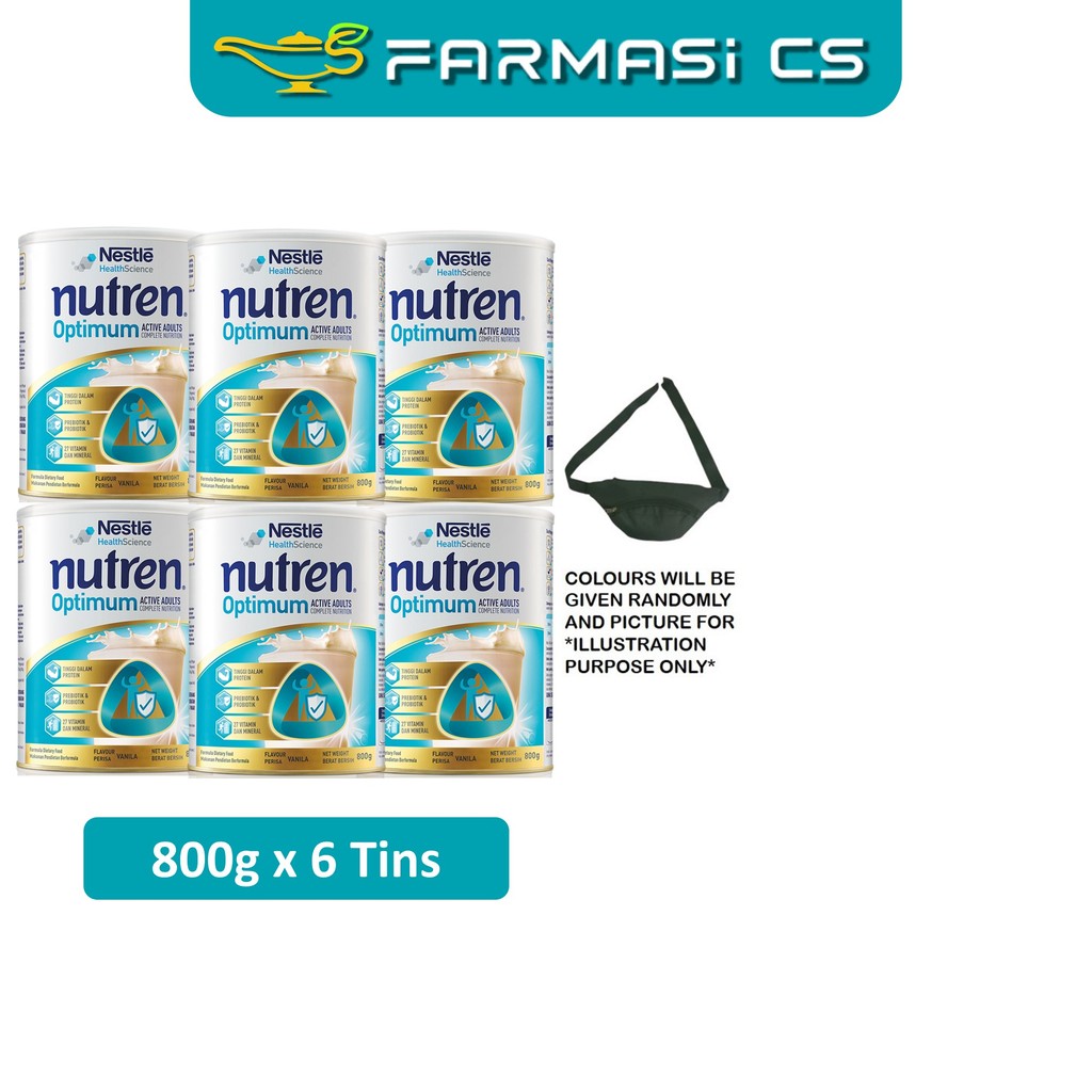 PROMO Nestle Nutren Optimum Active Adults Complete Nutrition 800g x 6 ...