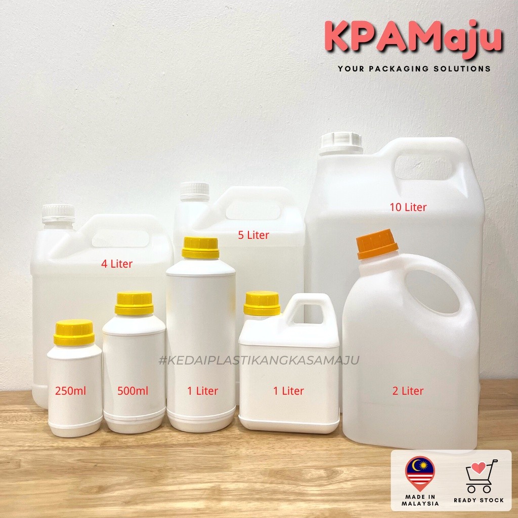 250ml & 500ml & 1000ml Industrial Bottle + Insert - HDPE Plastic Bottle ...