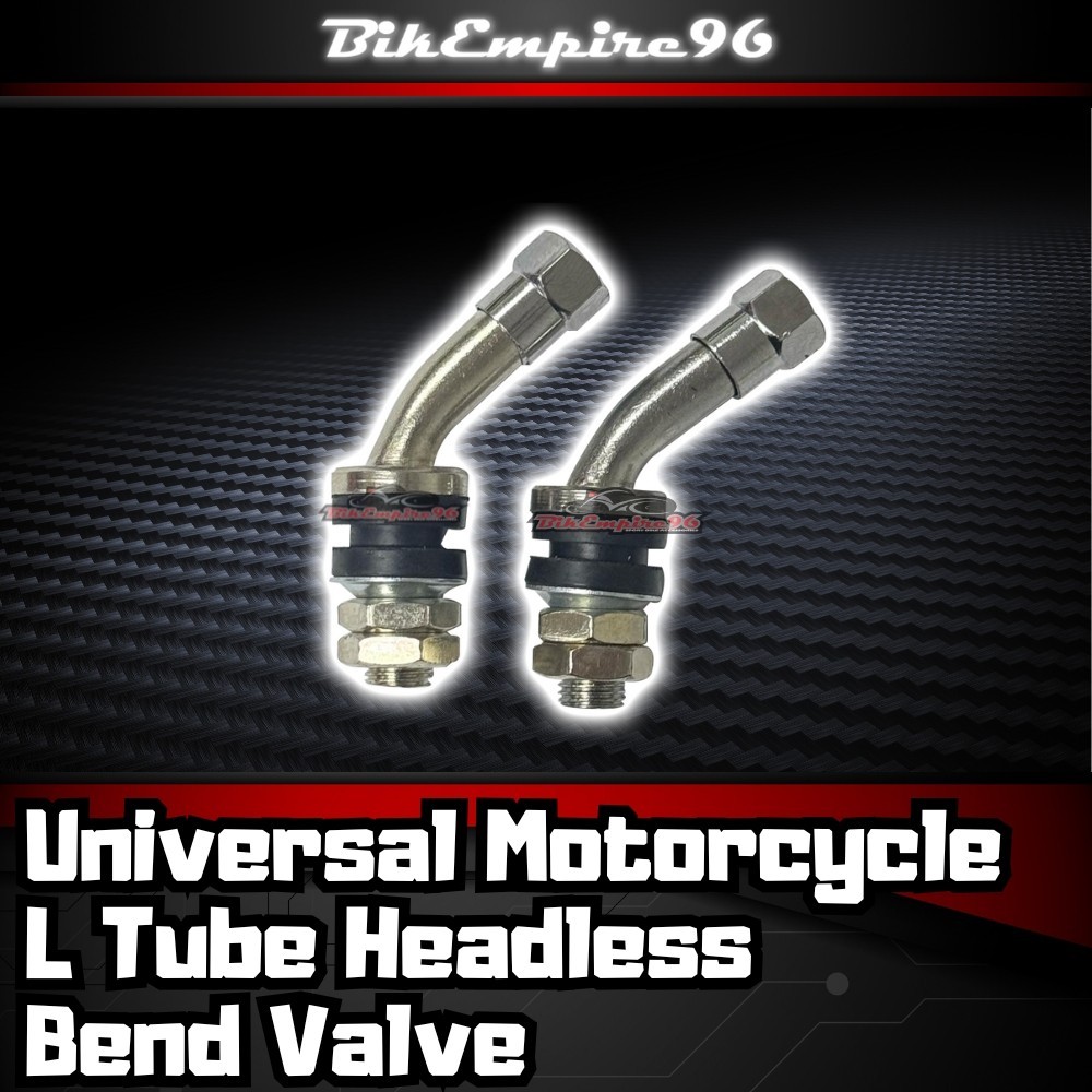 Universal L Tube Stainless Steel Motorcycle Valve Cap Head Brass Air ...