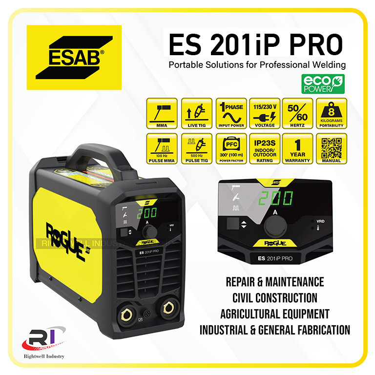 ESAB Rogue ES 201iP PRO MMA/ARC/SMAW Welding Machine | Shopee Malaysia