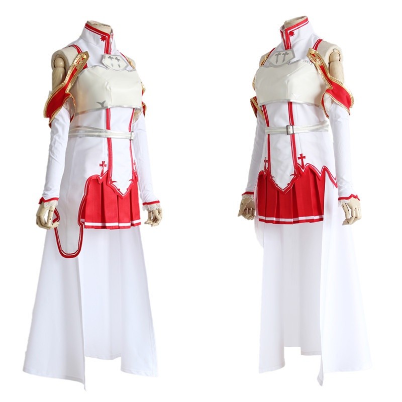 Anime Yuuki Asuna Costume SAO Asuna Cosplay Dress Full Uniform Suit ...