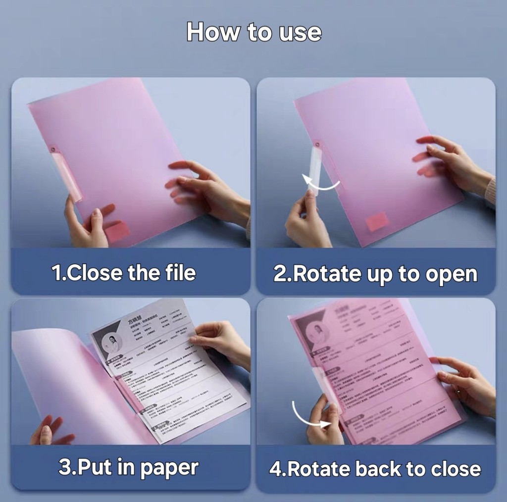 A4 Rotate File Semi Transparent Management Folder File Side Open ...