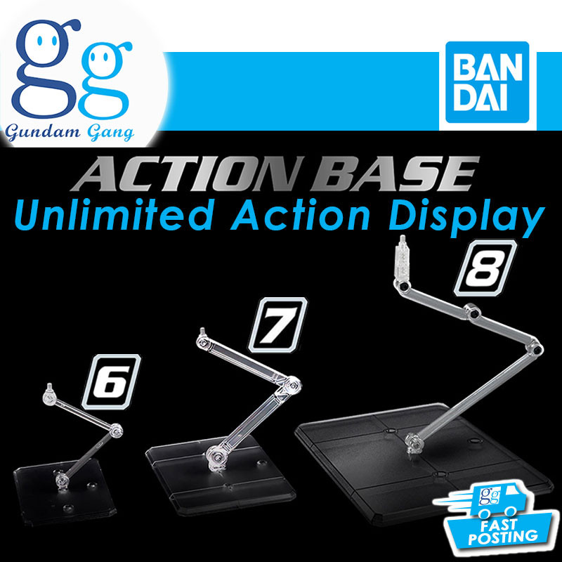 Bandai Action Base 6 Action Base 7 Action Base 8 Transparent Clear MG RG HG BB SD Display Stand ...