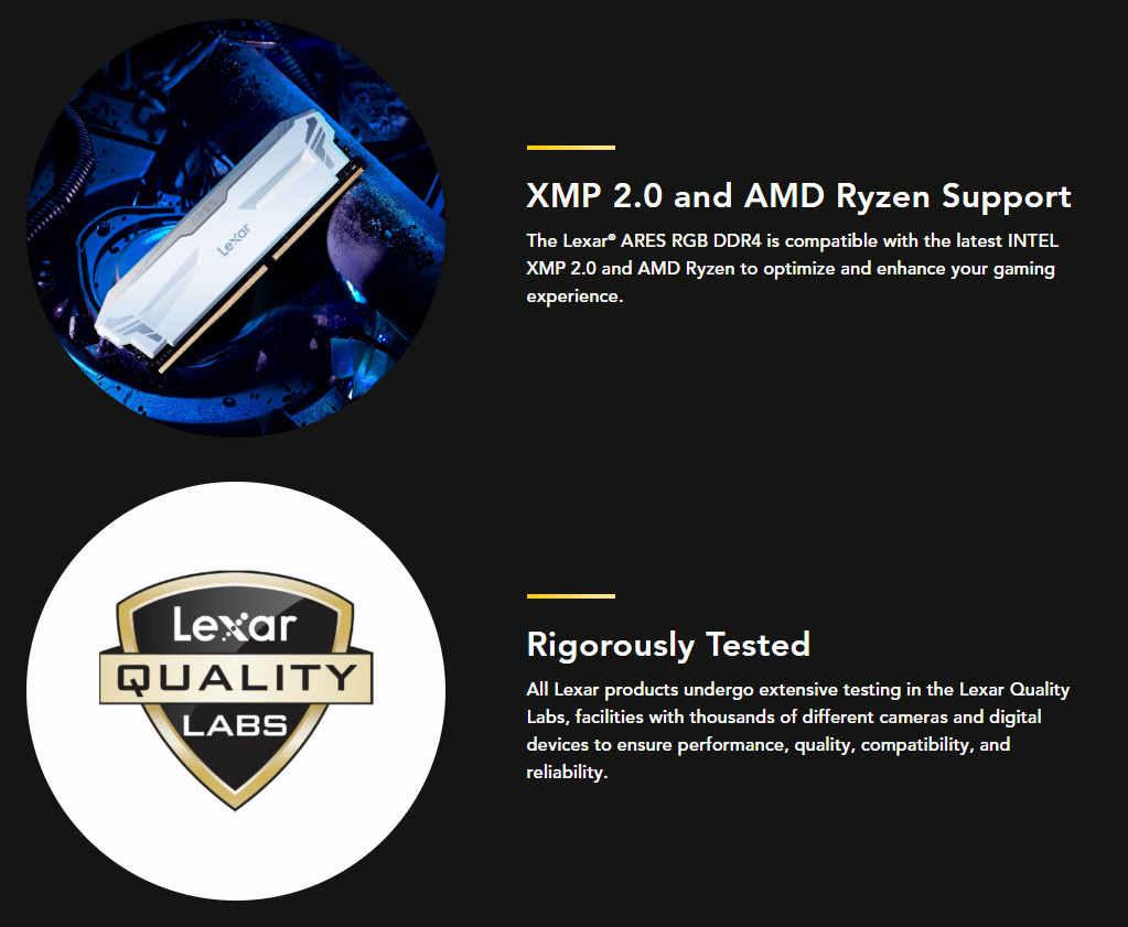 LEXAR ARES RGB 8GB 3200MHz DDR4 GAMING MEMORY RAM (LIFETIME WARRANTY ...