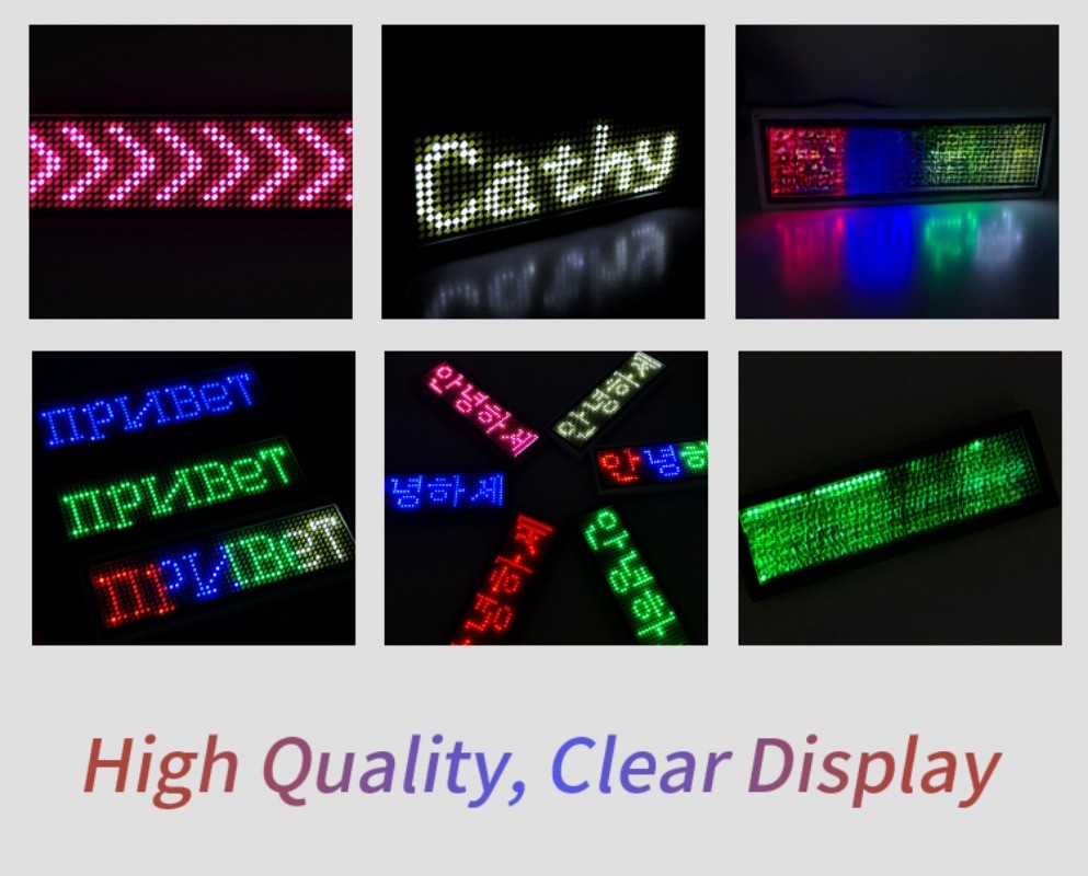 LED Name Badge Magnetic LED Name Plate Scrolling DIY Message Pattern ...