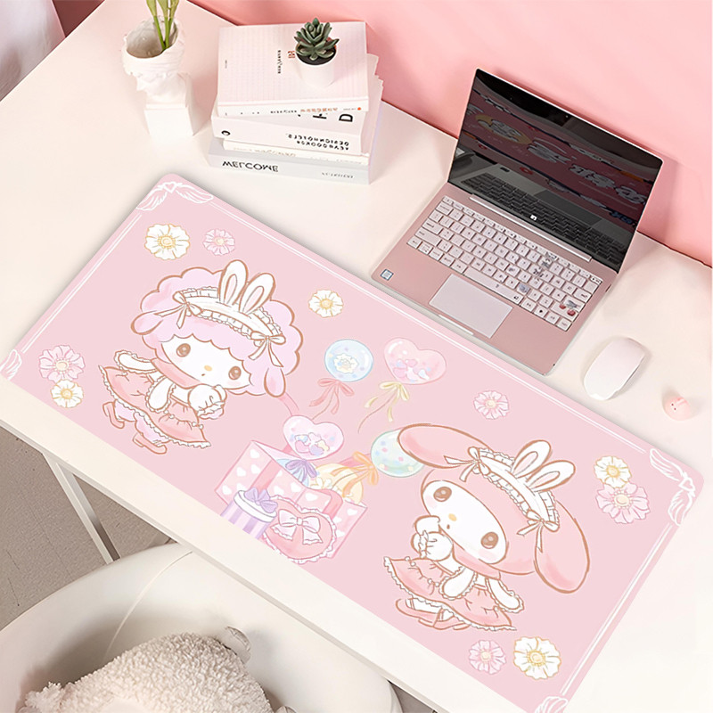 Pink Office Mousepad Cartoon Laptop My Melody Large Desk Pads Mouse Mat ...