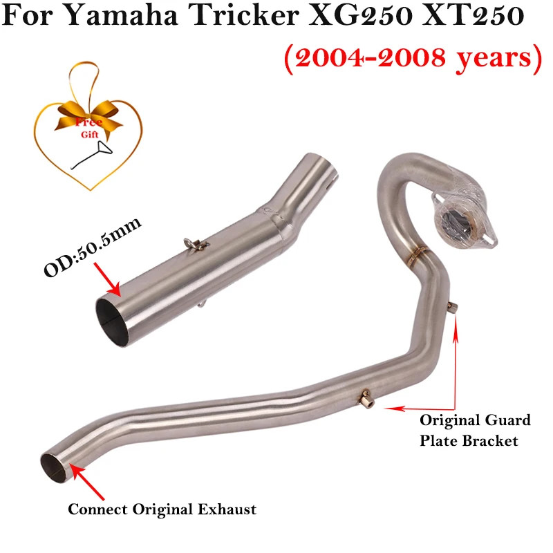 Motorcycle Exhaust Escape Modified Front Mid Link Pipe Connect Original ...