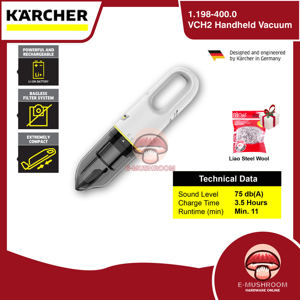 Karcher VCH 2 Cordless Handheld Vacuum Cleaner 1.198-400.0 | Shopee Malaysia