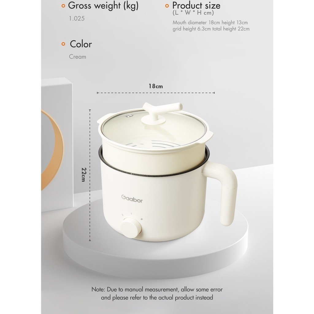 Gaabor 1.5L Electric Cooker | Dual Layer Steam & Boil | Food Grade PP ...