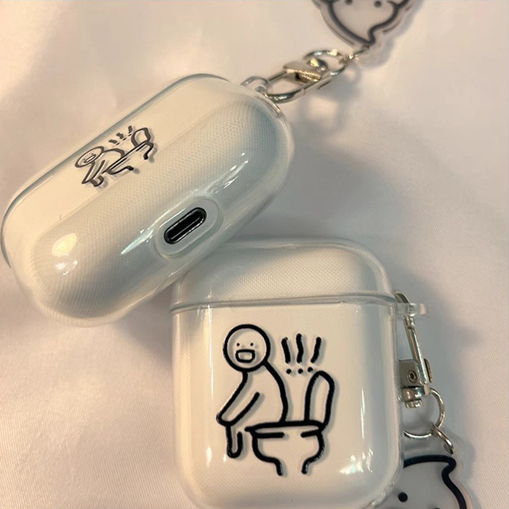 Funny Toilet Poop Pendant Transparent Earphone Cover for Airpods 1 2 3 ...