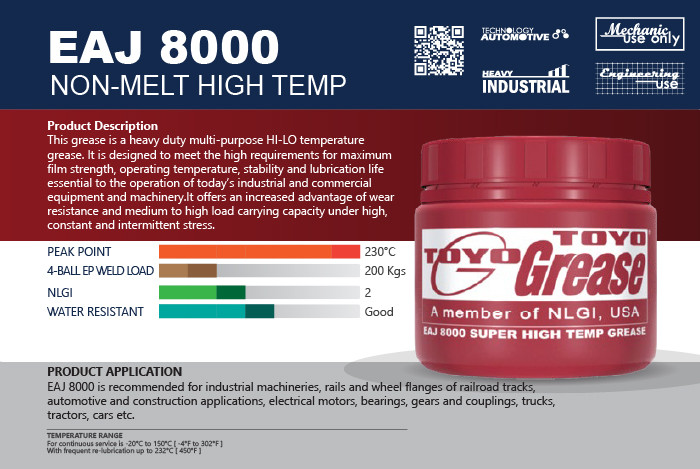 Toyo-G High Temp Grease High Temperature Grease Bearing EAJ 8000 Hi ...