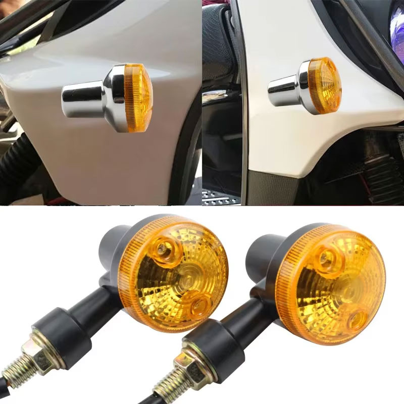 1/2pcs Motorcycle turn signals retrofitted with retro yellow cap ...