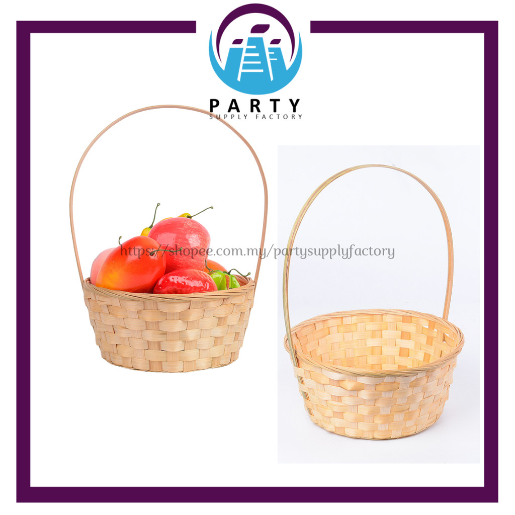 Bamboo Basket for Gift / Bakul Bambu Rotan Size 21cm x 32cm | Shopee ...