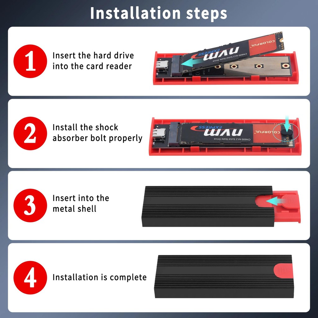 M2 NVMe SSD Enclosure 5/10Gbps PCIe SSD Box for M.2 NVMe NGFF SATA SSD Disk Tool Free M.2 SSD ...