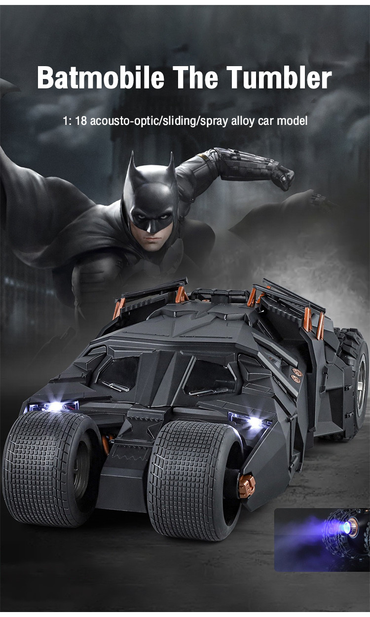 KLT 1:18 Batmobile The Tumbler Spray Version Diecast Model Car Alloy ...