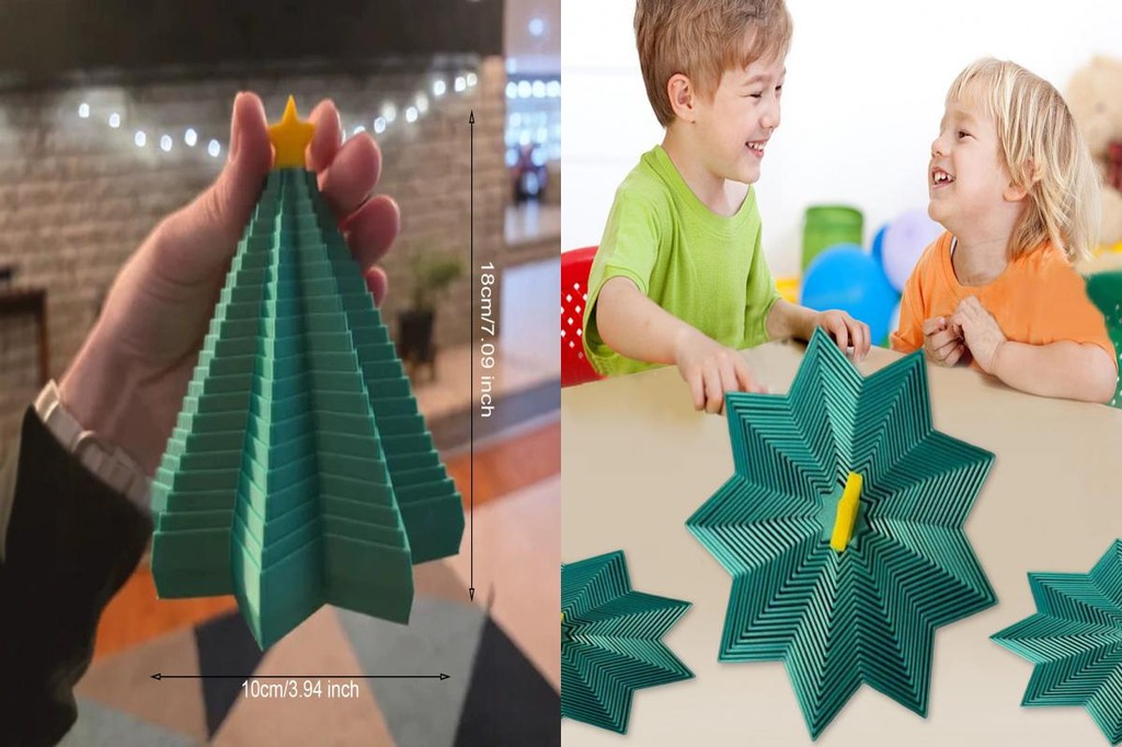 Golden Star Topper Christmas Tree Portable Telescopic Christmas Tree ...