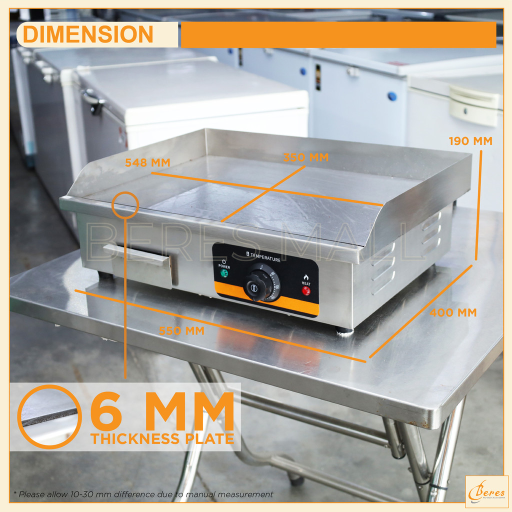 BERES Commercial Stainless Steel Griddle ELECTRIC Griddle Dapur Burger ...