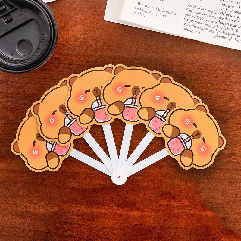 Cartoon Capybara Mini Folding Fan Cute Hand Fans Summer Cooling Tool ...