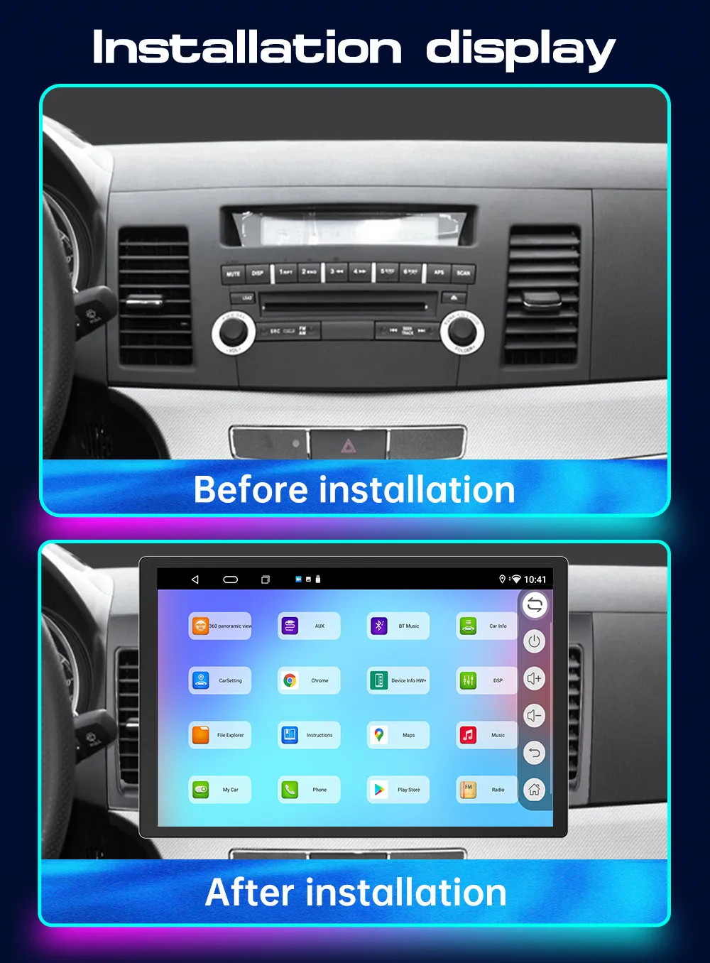 13inch 6+128G Universal 2DIN Android Head Unit QLED 1980*1200 Touch ...