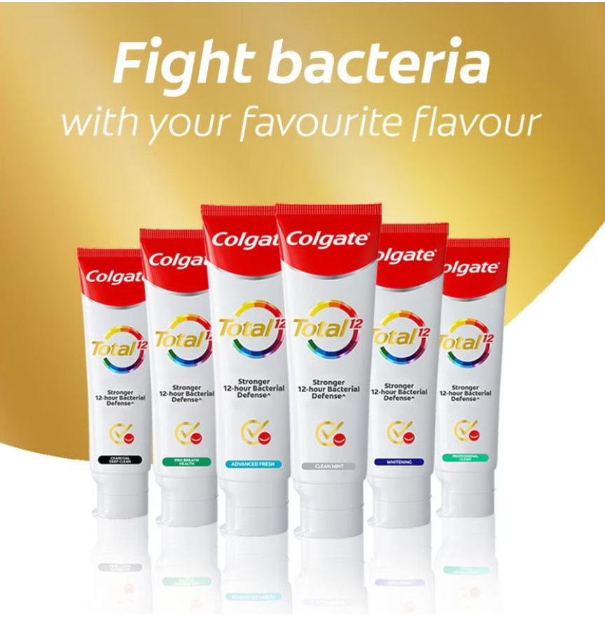 Colgate Total Clean Mint Pro Whitening Pro Breath Pro Clean Charcoal ...