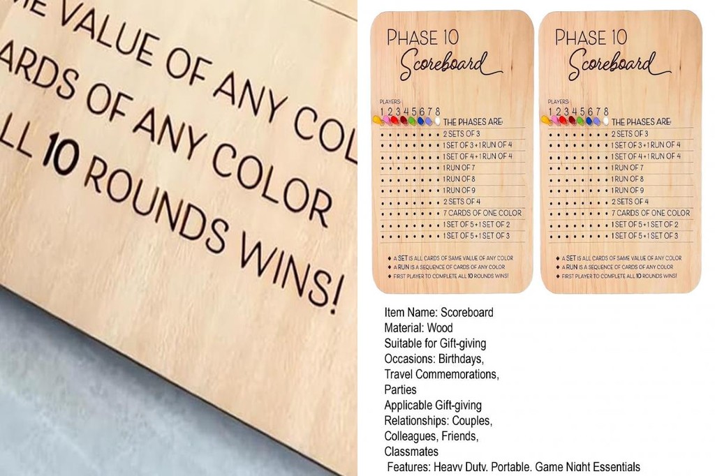 Game Night Scoreboard Compact Score Tracker Wooden Scoreboard Set for ...