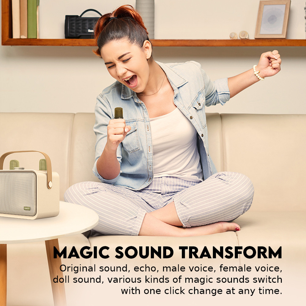 SonicGear IOX K600 Dual Wireless Mic Bluetooth 5.3 Karaoke Speaker with 6 Hour Playback Time ...