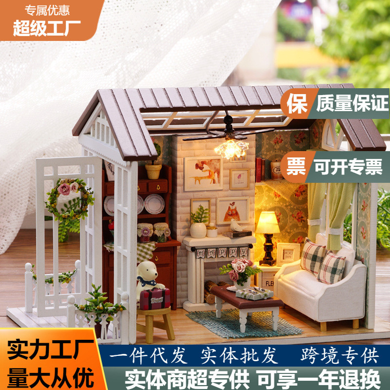 Smart House diy Hut Handmade Assembling Model House Holiday Time Mori ...