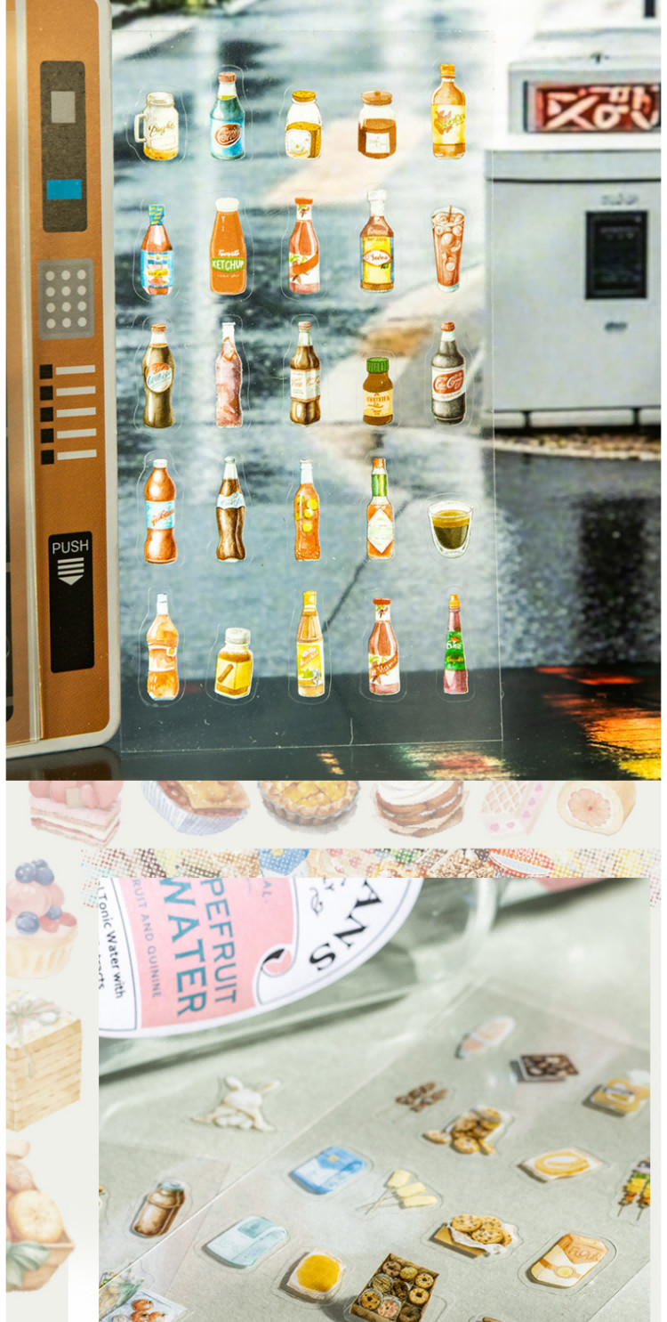 ENWEI 4 Pcs [Vending machine series] Party Die Cutting Stickers PET ...