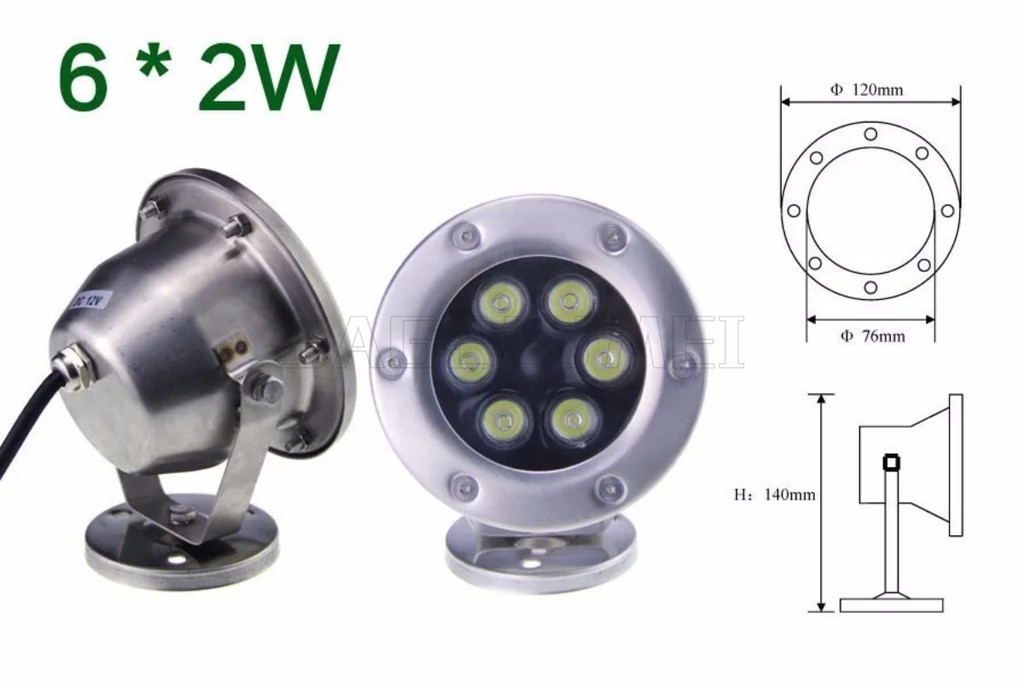LED AC/DC12/24V Underwater Aquarium Pool Fish Tank RGB Spot Light Outdoor Lamp 6W/12W/18W/24W ...