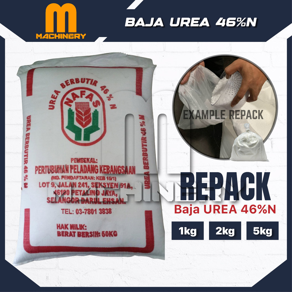 (REPACK) M.Machinery Premium Urea Agrenas / Nafas 46%N 1KG 2KG 5KG ...