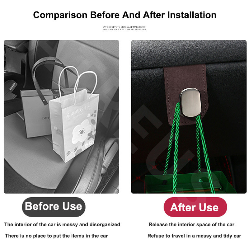 Mercedes Benz Car Hook Suede Leather Metal Holder Hanger Copilot Glove ...
