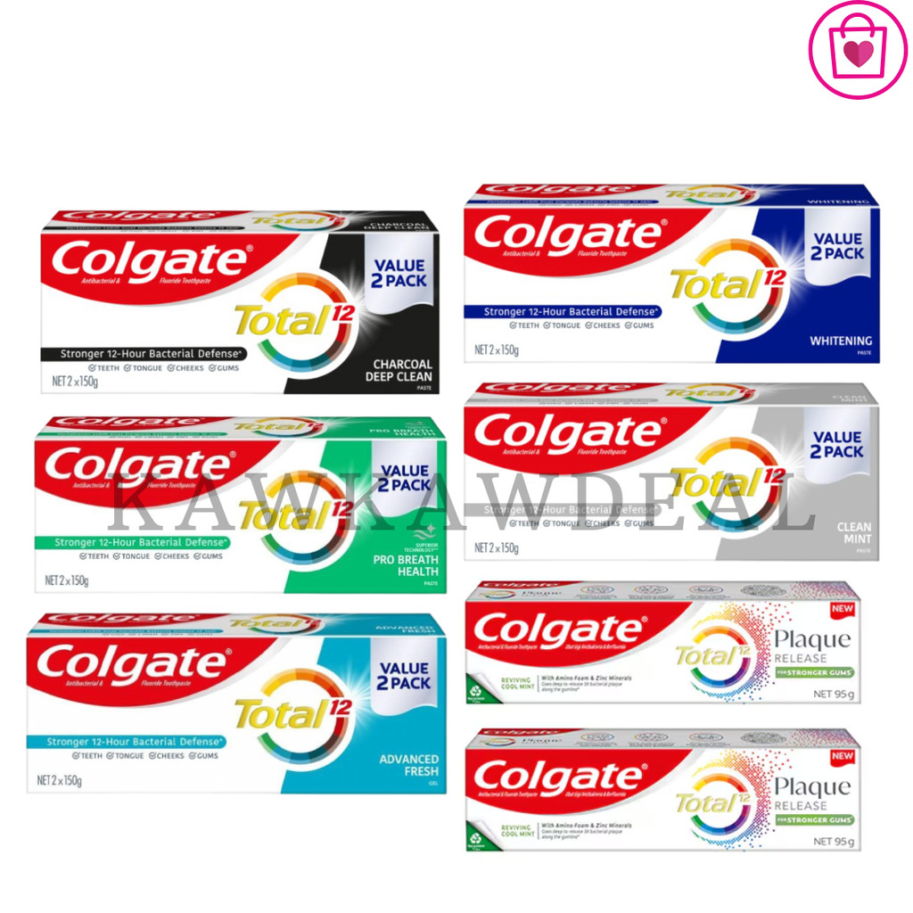 Colgate Toothpaste Ubat Gigi Total 12 White Ubat Gigi Plaque Release ...