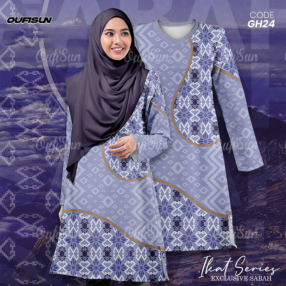 [Ready Stock] Outdoor Sports Muslim Top Simple Hem Slit Deepavali ...