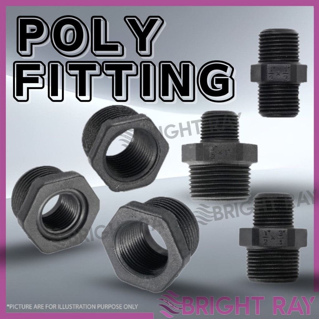 SY Poly Fittings Reducing Nipple Poly Nipple Threaded Pipe Fitting PP ...