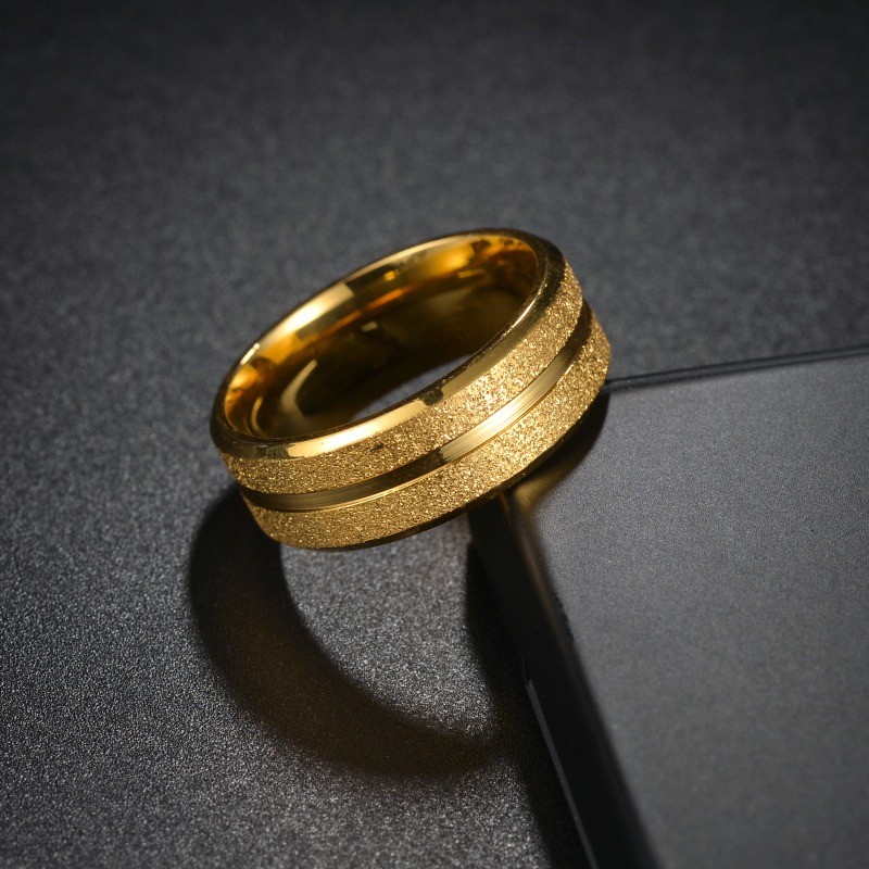 Titanium Steel Ring 8mm Women's Men's Premium Non-fading Matte Ring ...